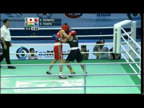 Bantam (56kg) SF - Shimizu (JPN) vs Thapa (IND) - 2012 AIBA Asian Olympic Qualifying Event