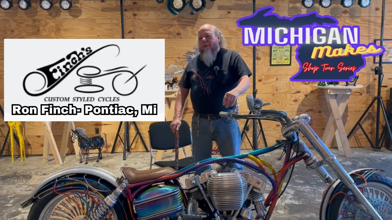 Custom Motorcycle Builder & Metal Artist Ron Finch -Shop Tour- Michigan ...
