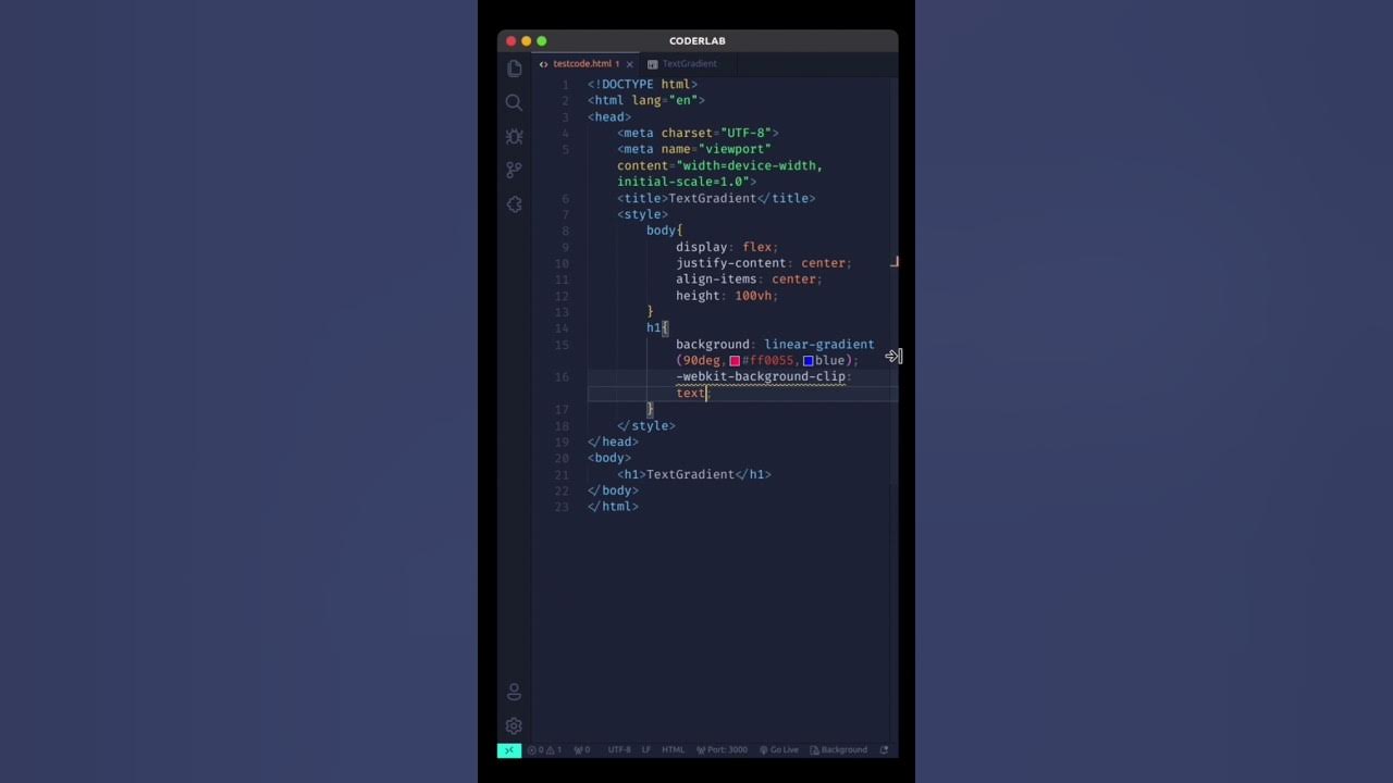 Gradient Text Html Css Youtube