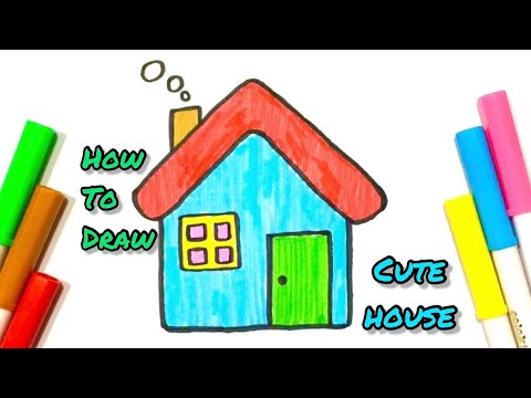 How To Draw A Cute House - Kien Draw - YouTube