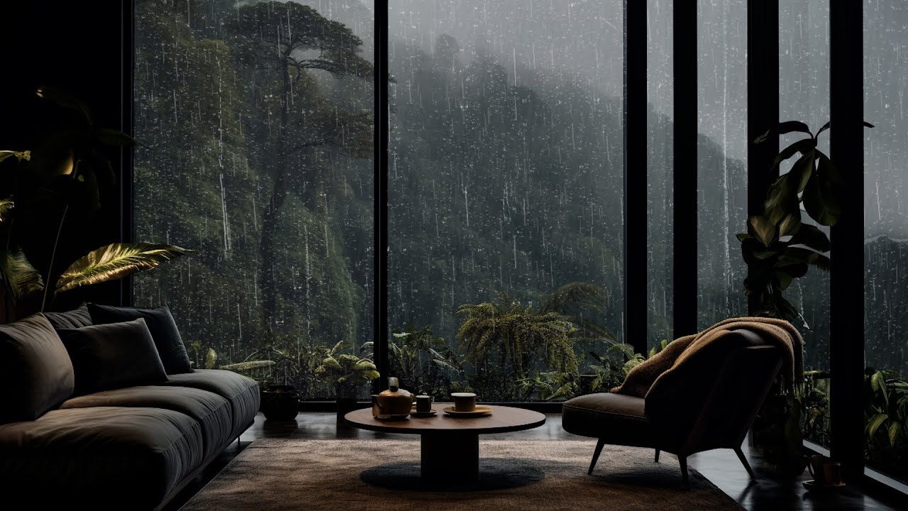 Fall Asleep Immediately with Terrible Heavy Rain & Thunder on a Roof ...