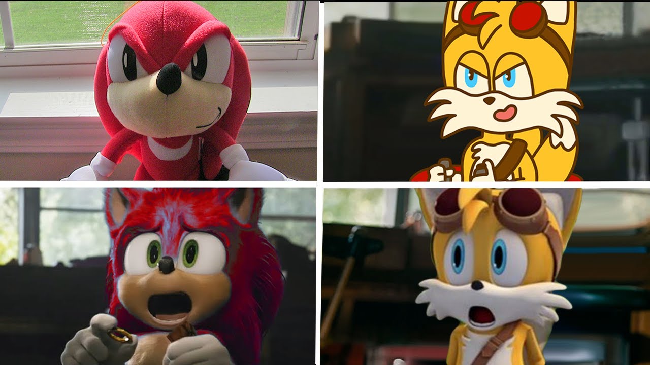 Sonic The Hedgehog Movie KNUCKLES VS TAILS SONIC BOOM Uh Meow All ...