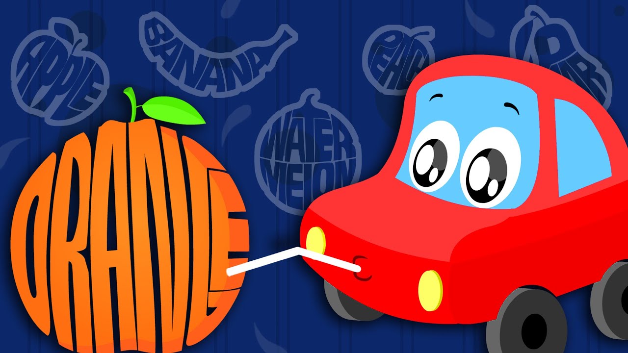 Little Red Car Rhymes | Fruits Song | Car Songs & Rhymes For Kids - YouTube