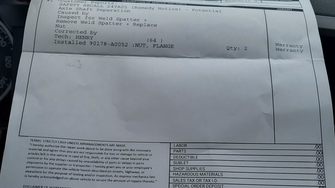 2023 Toyota Tacoma recall notice and remedy! Fixed mine today😁 - YouTube