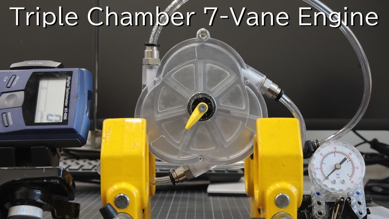 Triple Chamber 7-Vane Engine Powered by Compressed Air / 3D print ...