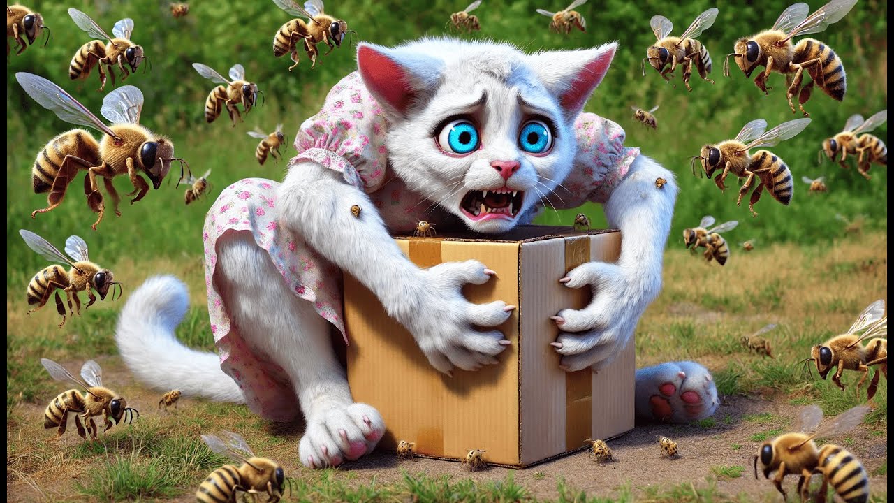 Mother Cat Sacrifice Protecting Kitten from a Wasps #ai #cat #cute # ...