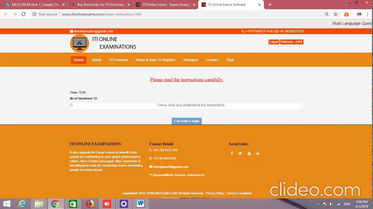 ITI ONLINE EXAMS DEMO - YouTube