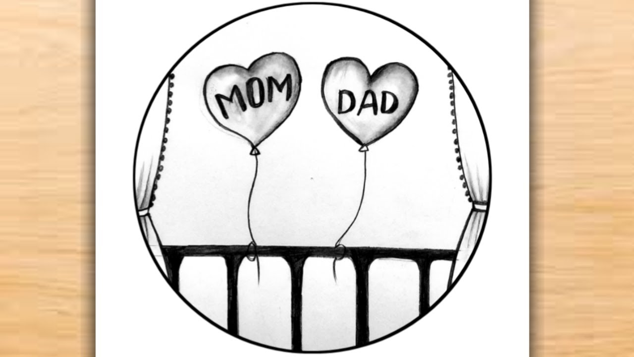 Mom Dad Drawing Easy for Beginners / Mom Dad Drawing / How to Draw Mom ...