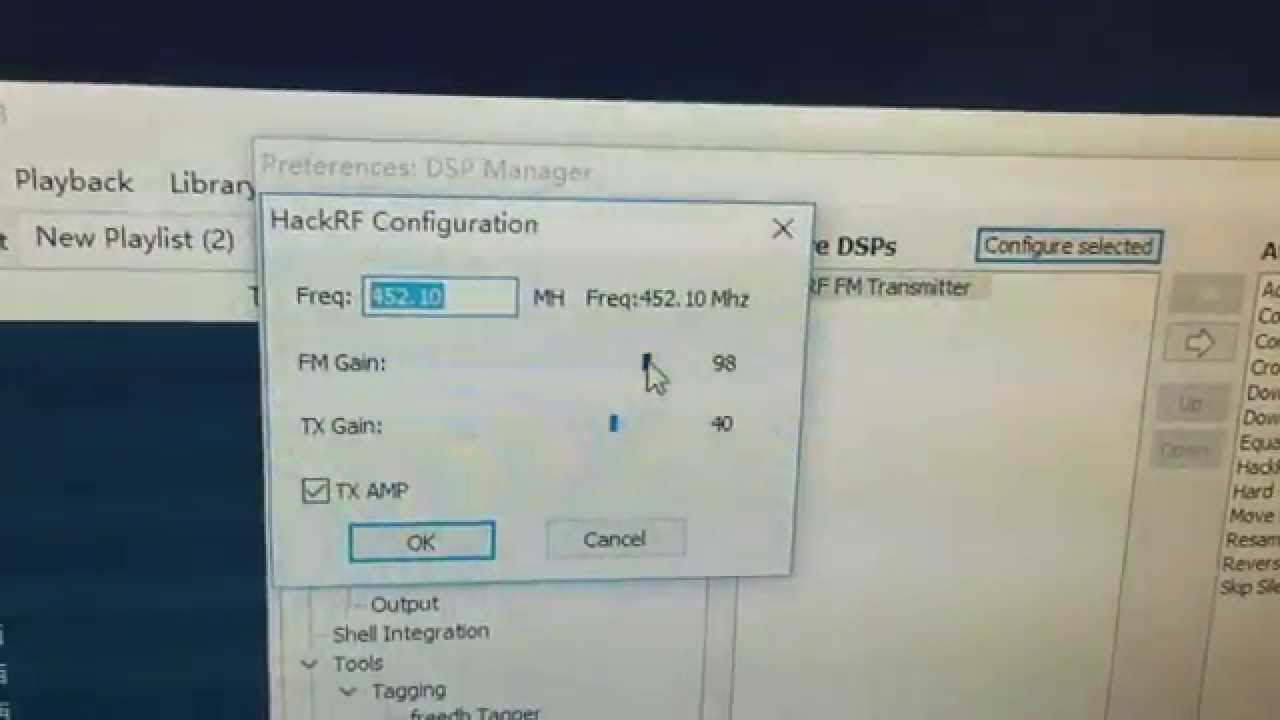 foobar2000 component with hackrf fm transmitter - YouTube