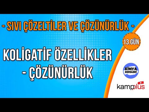 Çözünürlük - Koligatif Özellikler | Sıvı Çözeltiler ve Çözünürlük | AYT Kimya Kampı | 13.Gün