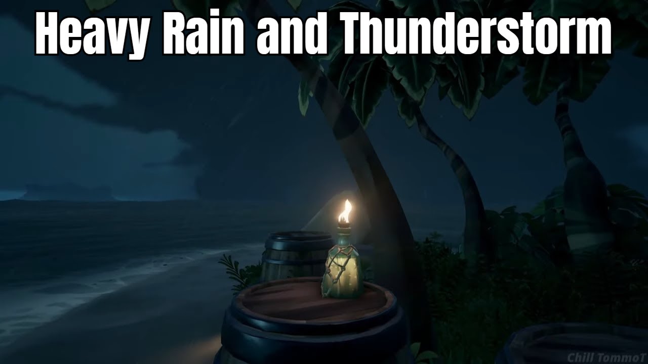 🌩️ Tropical Island Thunderstorm – Heavy Rain & Ocean Waves for Deep ...