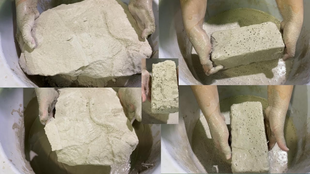 White Sand Cement Water Crumbling Of Bars Shape And Slabs - YouTube