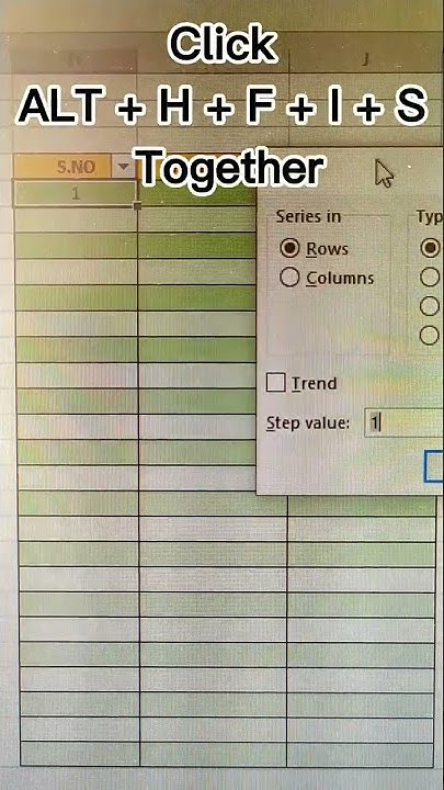 Excel Tricks|How to automatically number rows and columns in excel #serialnumber #excel # ...