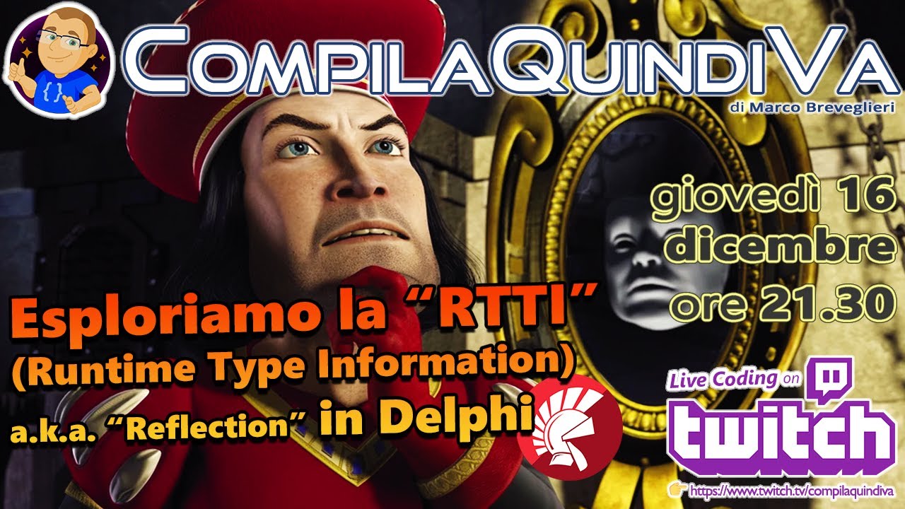 Live Coding - Esploriamo la RTTI (RunTime Type Information) in Delphi - YouTube