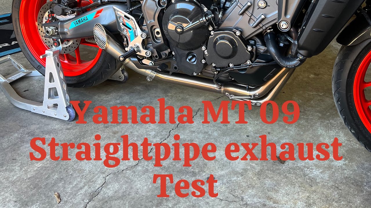 Yamaha MT09 straight pipe exhaust | coldstart | hardrevs - YouTube