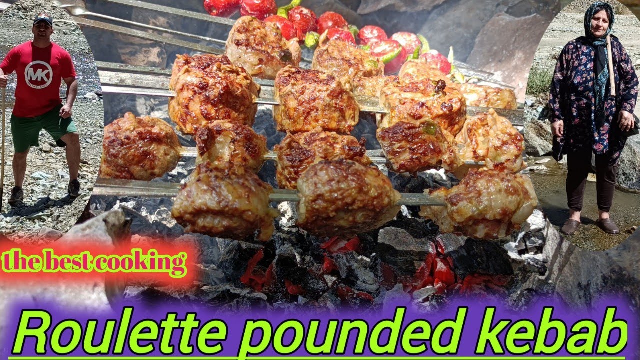 Roulette pounded kebab;(kabab kobideh pich) - YouTube