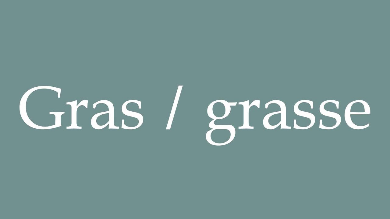 How to Pronounce ''Gras - grasse'' (Fat) Correctly in French - YouTube