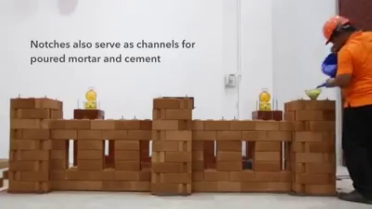 Build your house faster with FCS Interlocking Bricks - YouTube