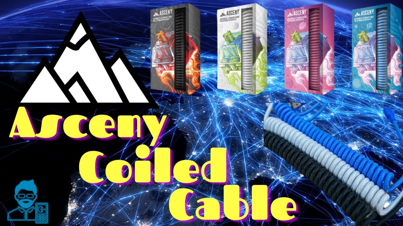 Asceny Coiled & Double-Sleeved Mechanical Keyboard Cable, for Type-C ...