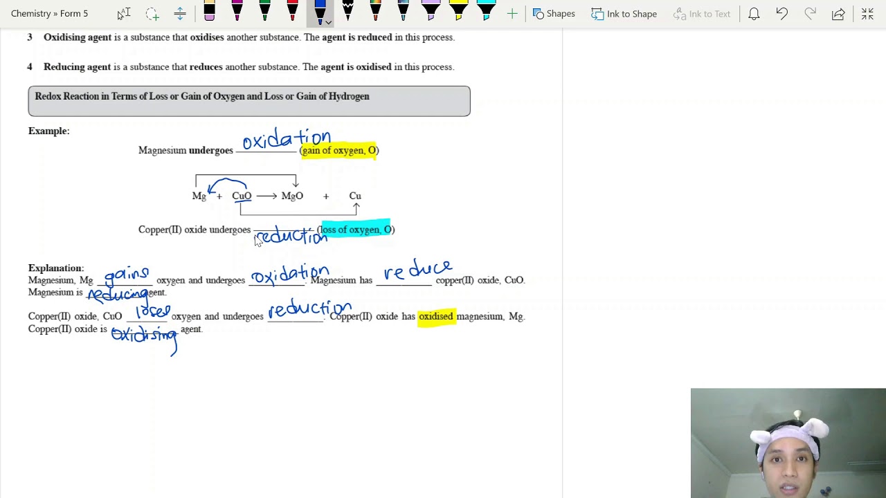 SPM Form 5 Chemistry 3.1 Redox Reaction (Part 1) - YouTube