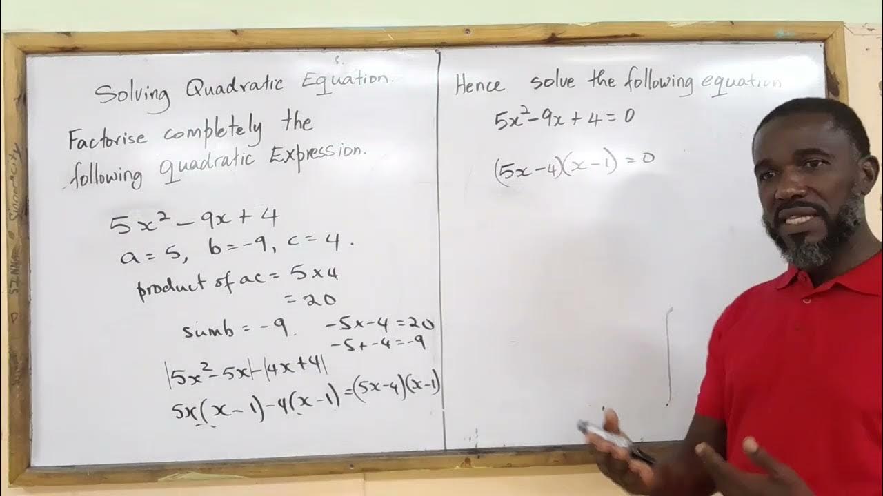 CSEC Mathematics: Solving Quadratic Equation by factorizing - YouTube