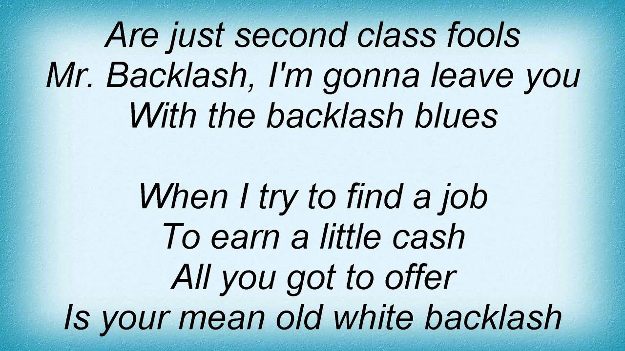 15479 Nina Simone - Backlash Blues Lyrics - YouTube