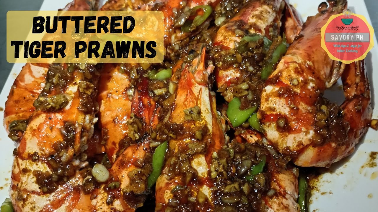 Savory Buttered Tiger Prawns Recipe - YouTube
