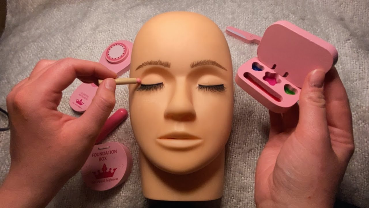ASMR Wooden makeup on a mannequin (no talking, music) - YouTube