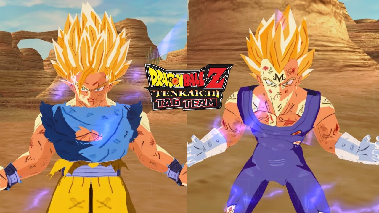 Goku SSJ2 vs Majin Vegeta|DBZ Tenkaichi Tag Team. - YouTube