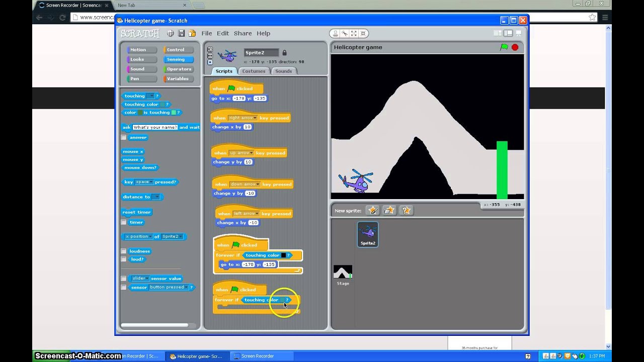helicopter game in scratch - YouTube