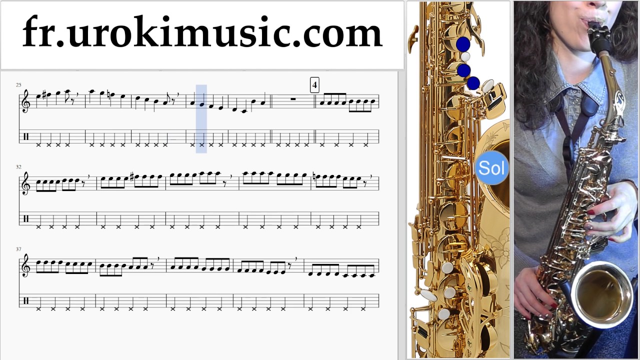 Cours de Saxophone Alto Pharrell Williams - Happy Partie#1 Partitions ...