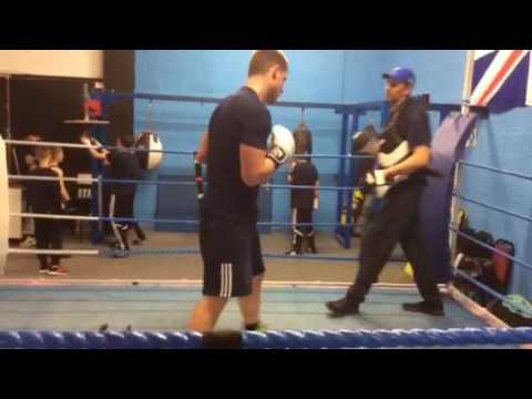 Simon Barclay back doing pad work. - YouTube