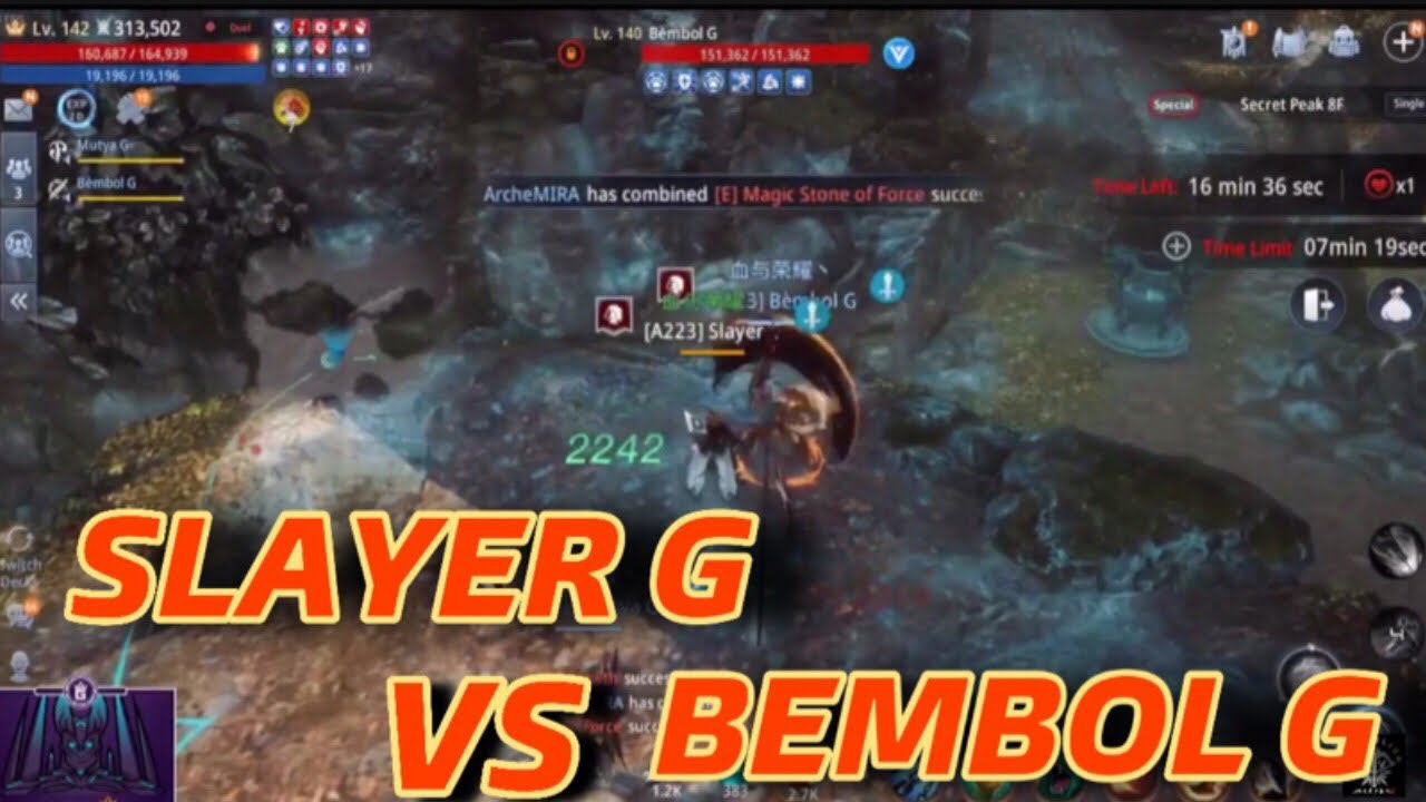 SLAYER G VS BEMBOL G SECRET PEAK 8F #mir4 #slayerG #bembolG - YouTube