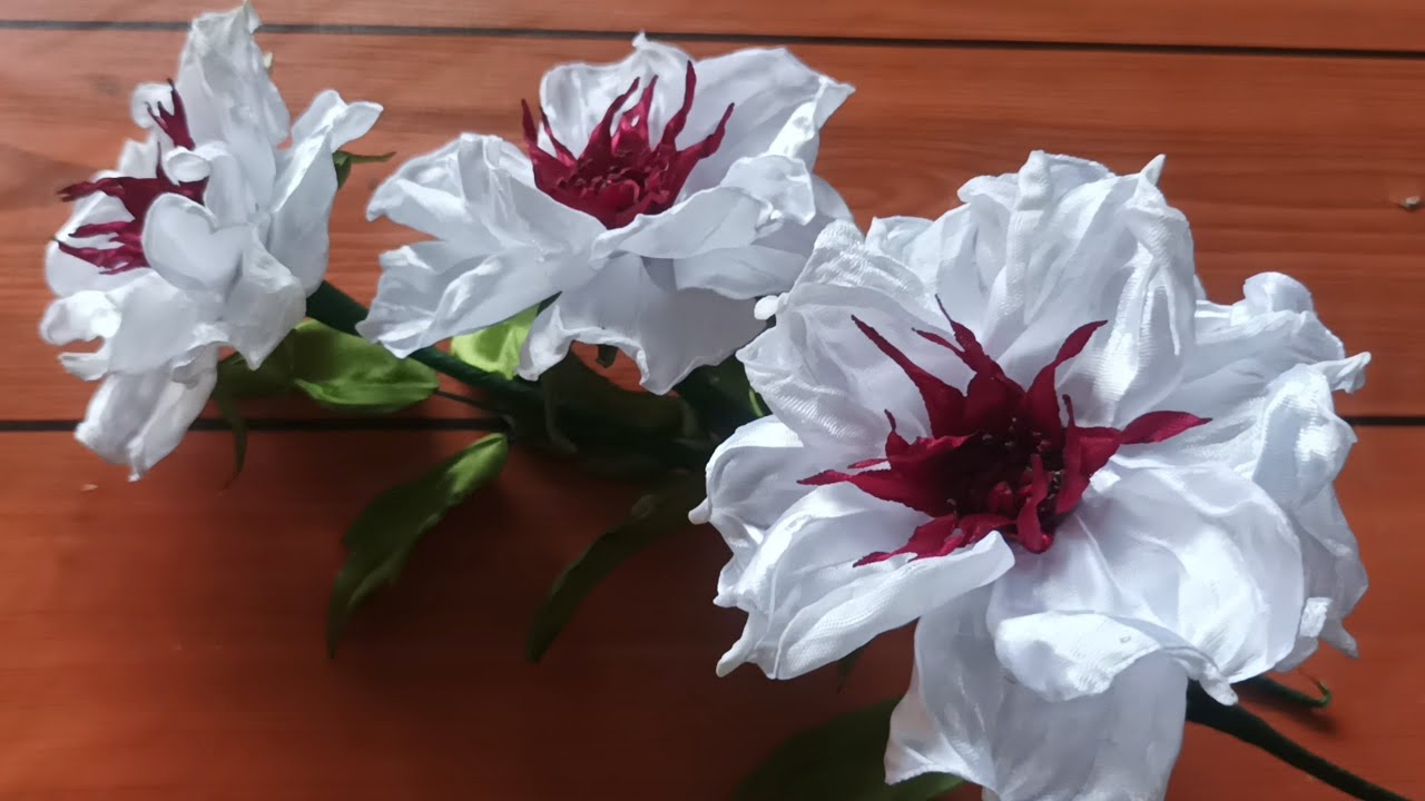 DIY || Bunga Peony || Tutorial Membuat Bunga Dari Pita Satin - YouTube