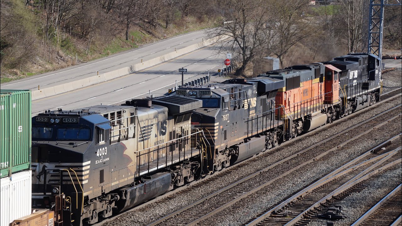 A day railfanning NS Conway yard including NS 4003, WFRX SD70MAC, OL GP59, ex CEFX AC4400, and ...
