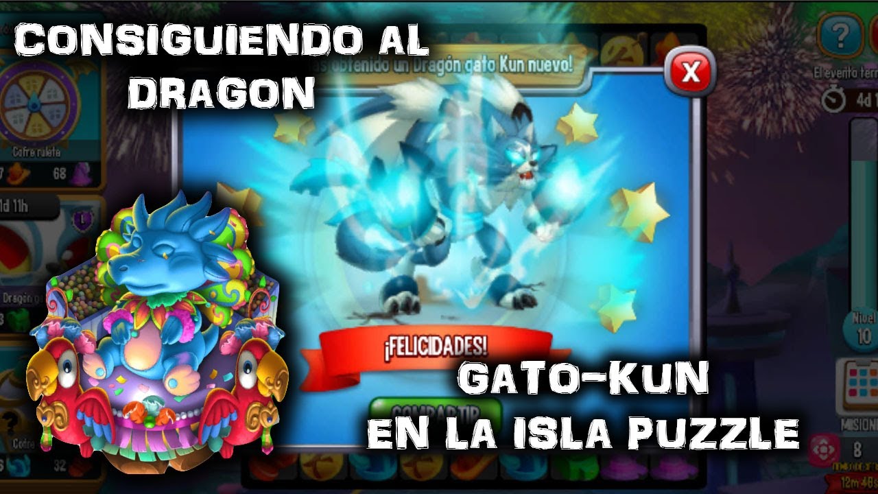 CONSIGUIENDO AL DRAGON GATO KUN EN LA ISLA PUZZLE | ABRIENDO COFRES ...