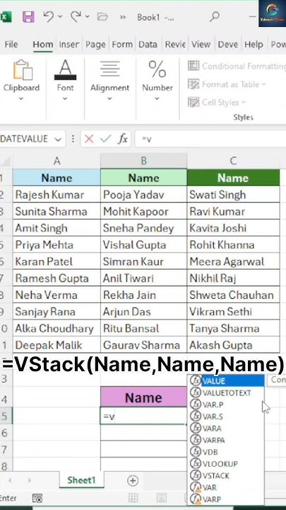 How to use VStack Function in Excel #shortsvideo #excel #excelformula #tipsandtricks # ...