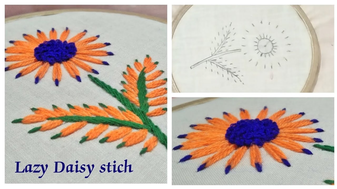 lazy Daisy Stitch tutorial for beginners | basic Stitch | hand ...