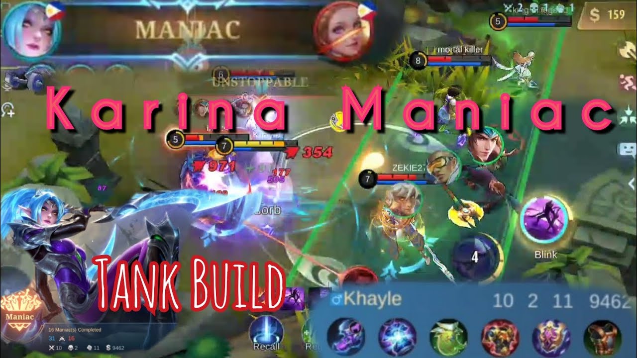 Karina Maniac [Tank Build] - Mobile Legends Bang Bang - YouTube