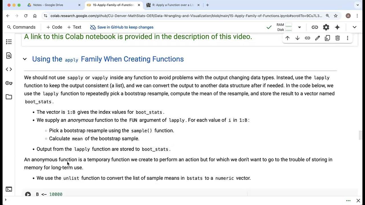 Using the lapply Function to Create a Bootstrap Distribution - YouTube