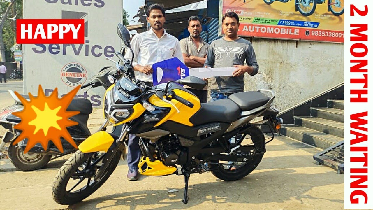 Finally Subscriber Taking Delivery Of TVS Raider 125 Yellow Colour ...