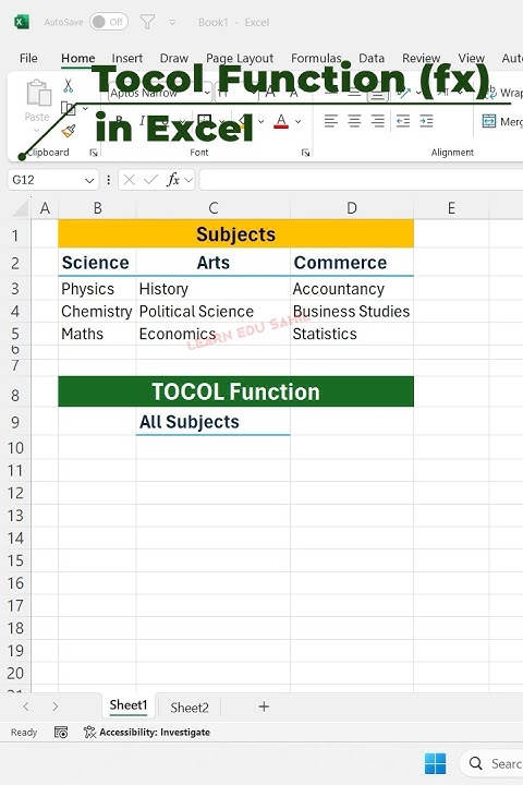 Excel TOCOL Function 🎯💯🚀 #ExcelTutorial #ExcelNewFeature #ExcelTOCOL - YouTube