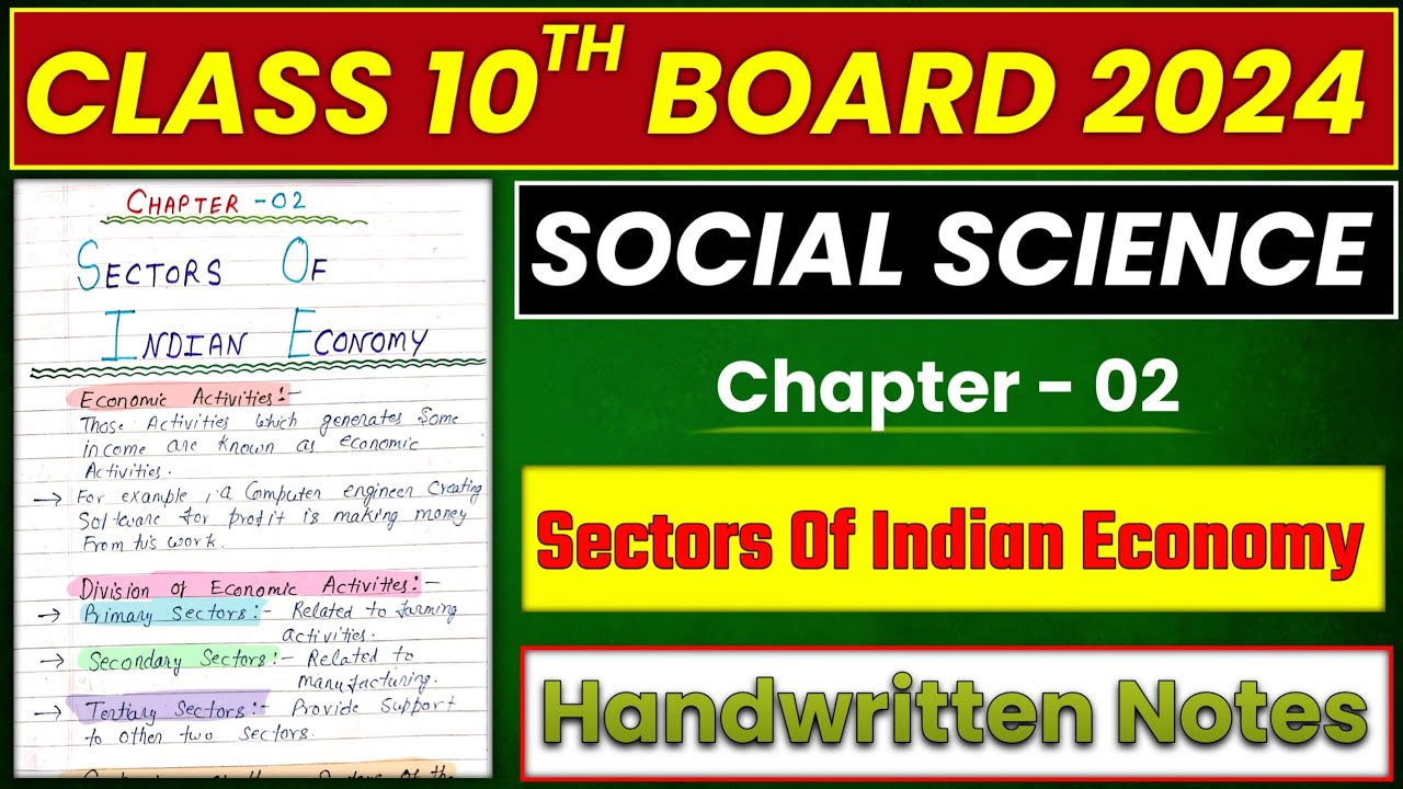 Chapter 2 SECTORS OF INDIAN ECONOMY || Economics Class 10th ...