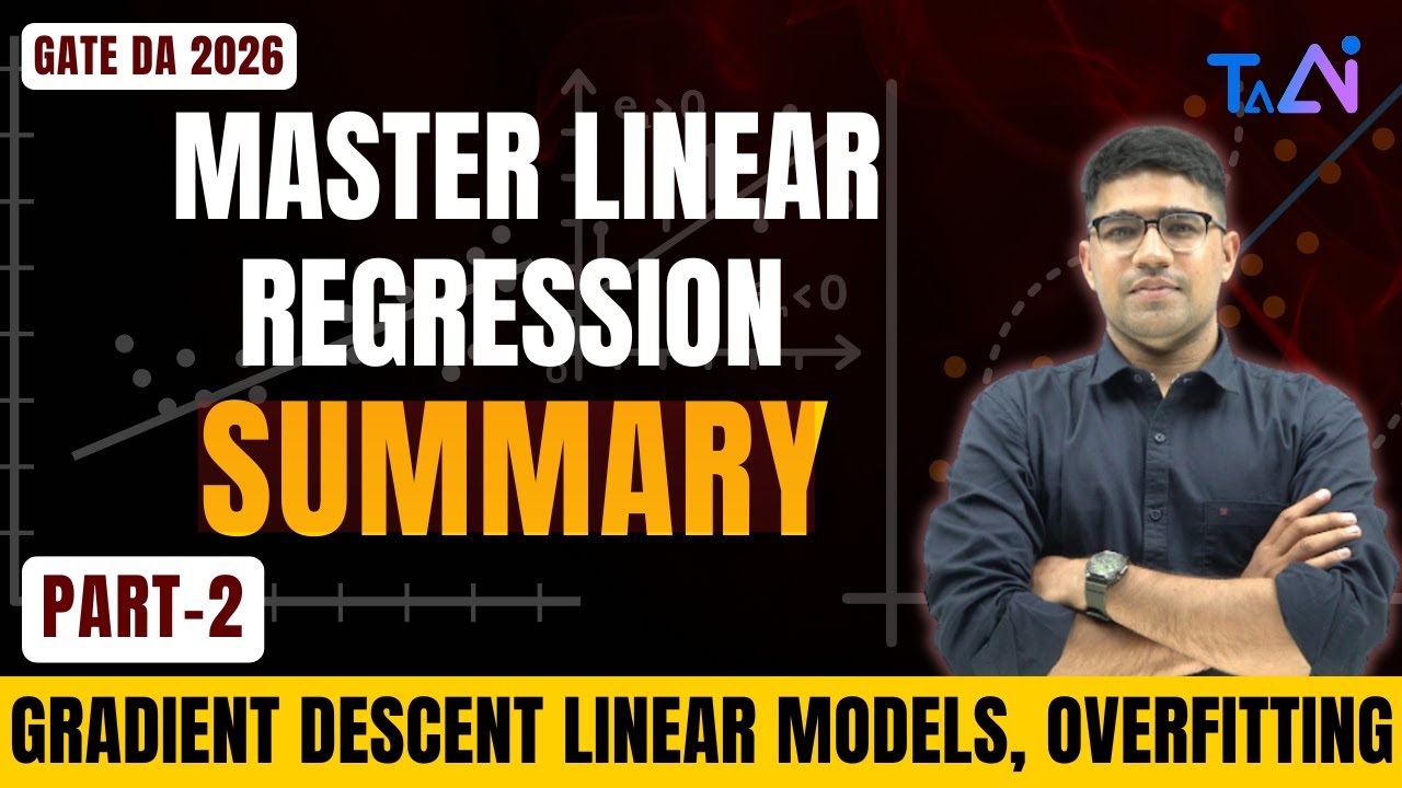 Linear Regression Part 2 - Gradient Descent Linear Models, Overfitting| GATE DA 2026 - YouTube