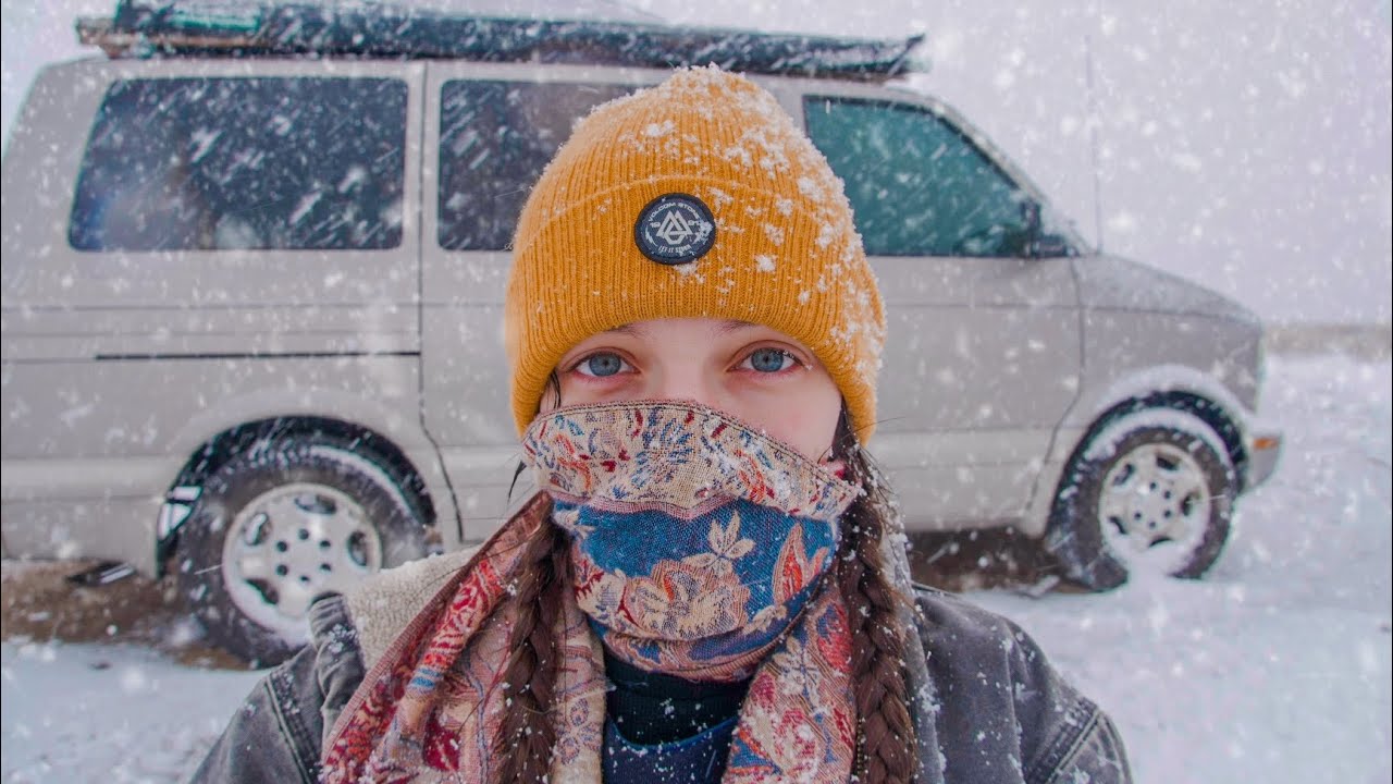 Solo van life in a snowstorm // random snow days living in my van - YouTube