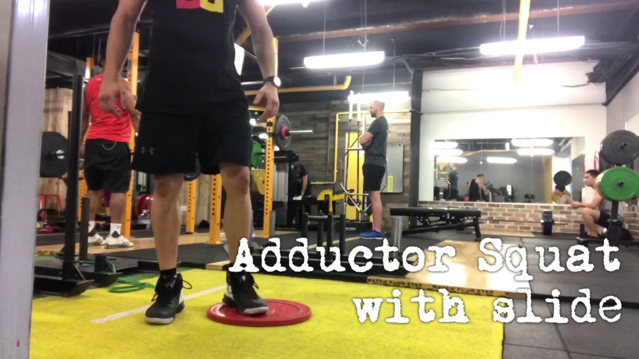 Adductor Squat with slide - YouTube
