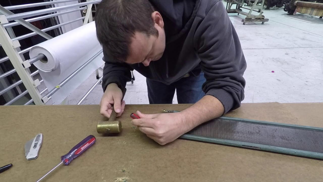 Sizing reed to fit into shuttle loom - YouTube