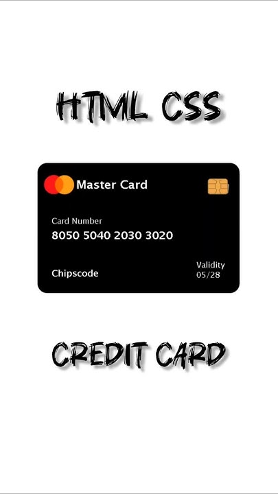 Credit Card HTML CSS #html #css #creditcard #shorts - YouTube