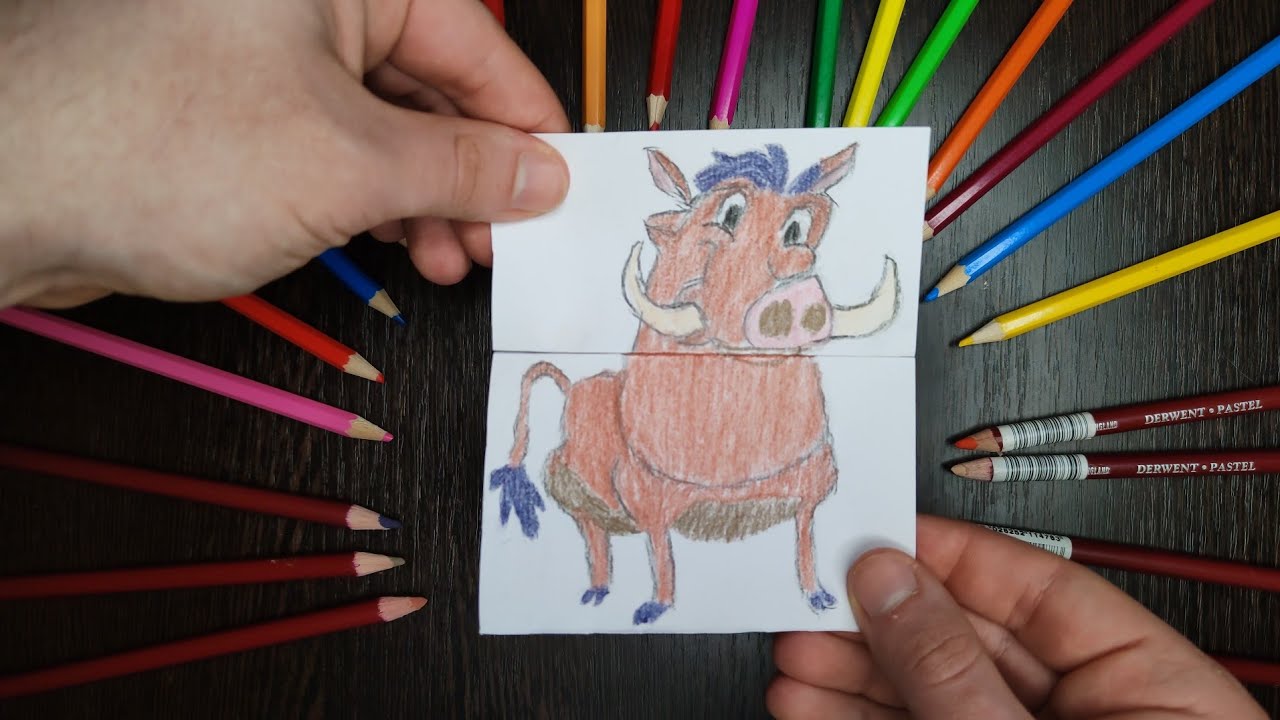 Coloring, How to draw - Pumbaa - Opens mouth. Paper Crafts - YouTube