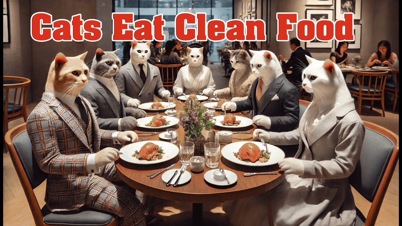 Cats eat clean food - YouTube